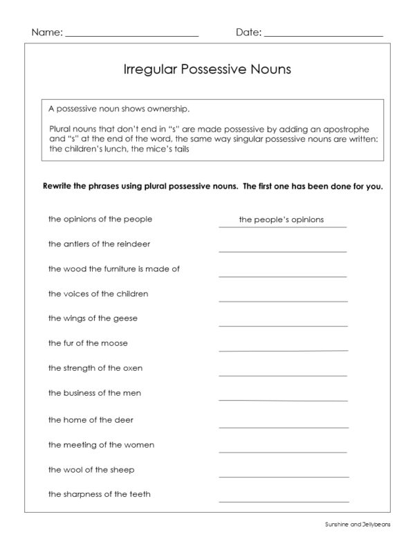Possessive Nouns - Singular-Plural-Irregular - Grades 3-4 - CCSS | Made ...