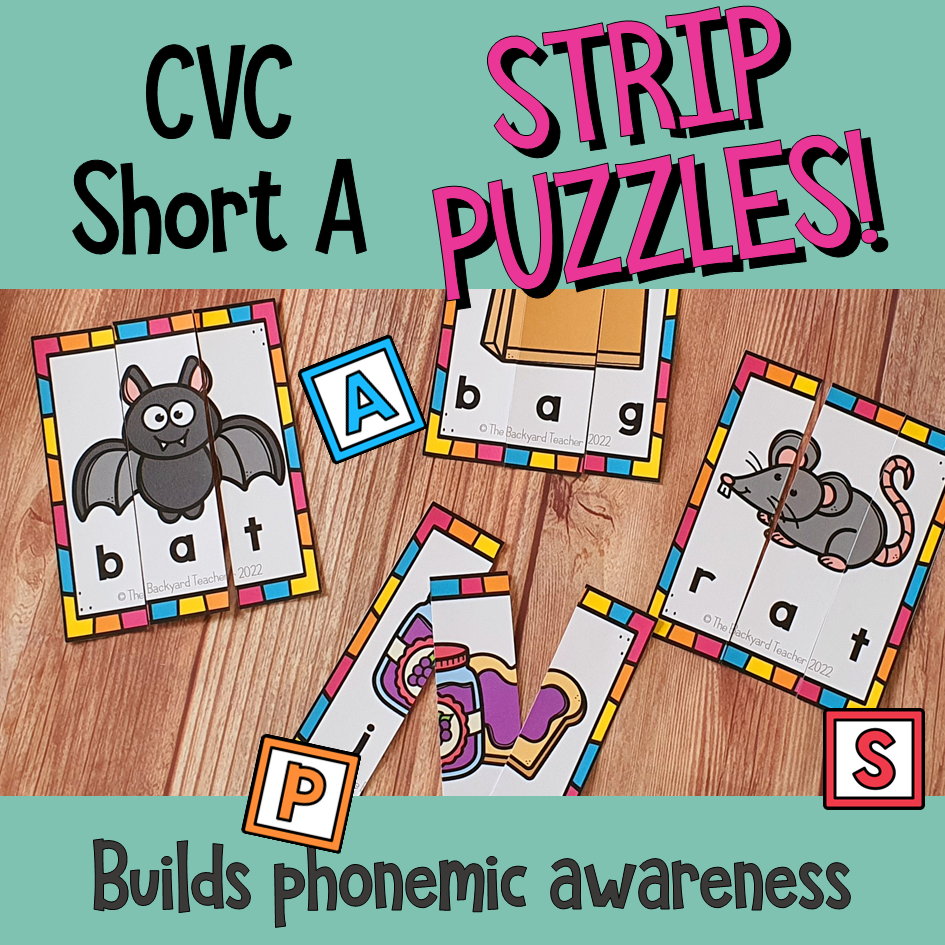 CVC Short A Strip Puzzles Activity | Made By Teachers