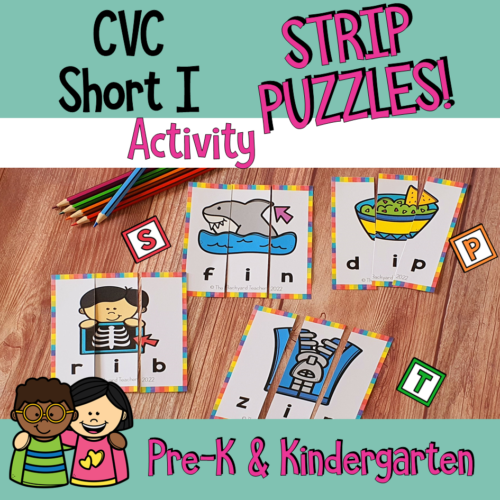 CVC Short Vowels Strip Puzzles Bundle for Pre-K and Kindergarten | Made ...