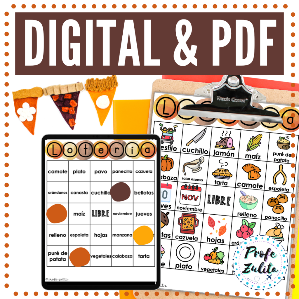Thanksgiving Spanish Game - Loteria | Made By Teachers