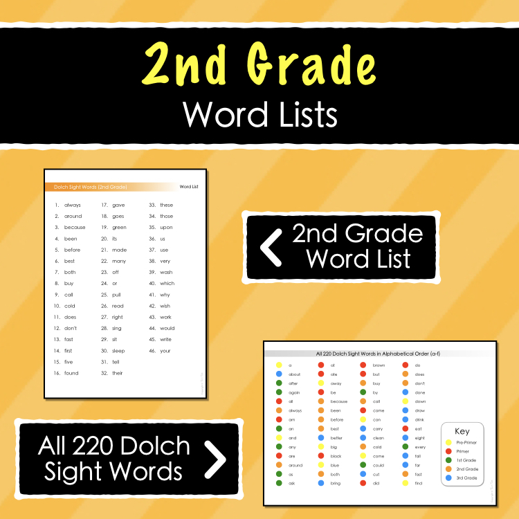 Dolch Sight Words (2nd Grade) Printable Fill-in-the-Blanks Worksheets ...