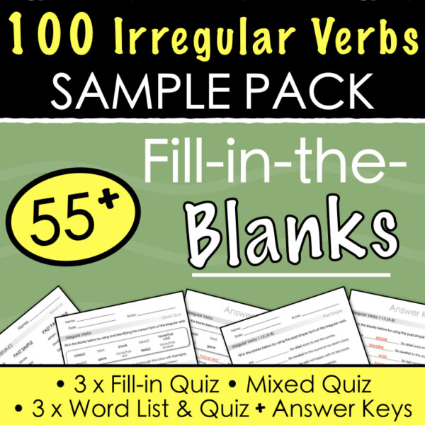FREE 100 Irregular Verbs - Present Simple, Past Simple, and Present ...