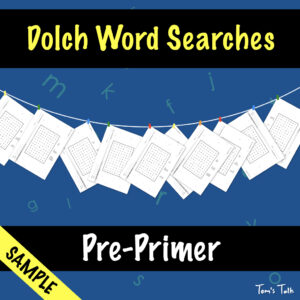 FREE Dolch Word Searches for Pre-Primer + Sight Word Lists | Made By ...