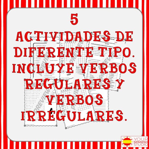 PRESENT OF INDICATIVE IN SPANISH ALL VERBS PART 1 ACTIVITIES | Made By ...