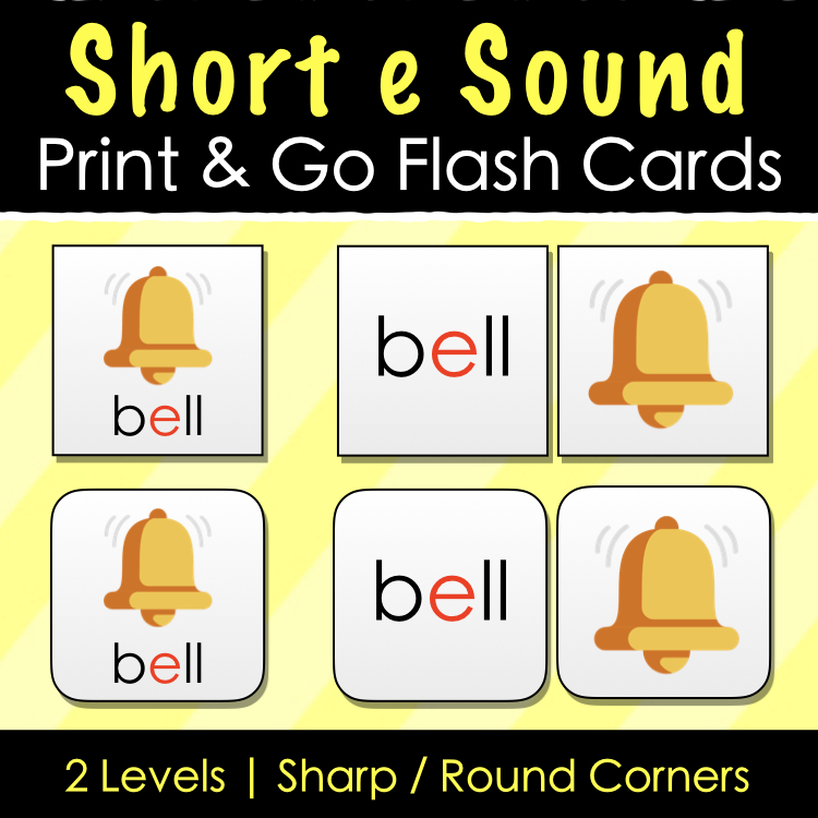 Short e Vowel Sound Words - Vocabulary Lists, Tests, BINGO, and Flash ...