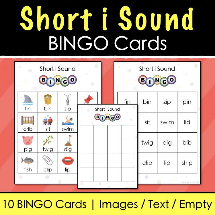 Short i Vowel Sound Words - Vocabulary Lists, Tests, BINGO, and Flash ...