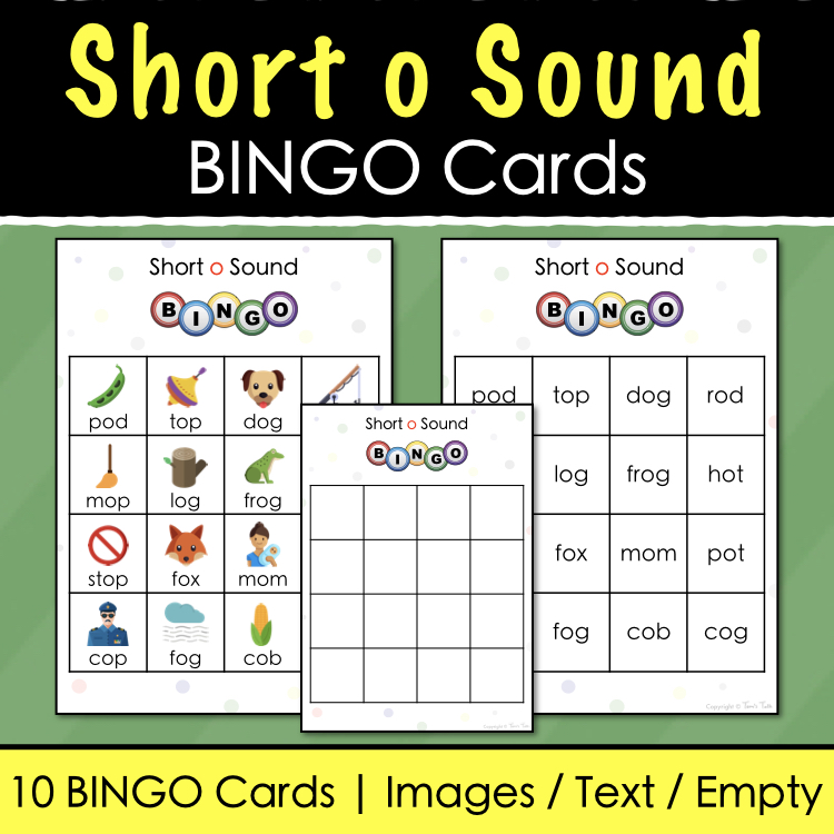 Short o Vowel Sound Words - Vocabulary Lists, Tests, BINGO, and Flash ...