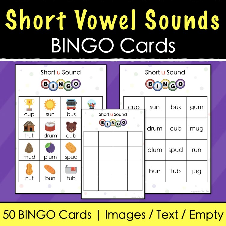 100 Short Vowel Sound Words - Vocabulary Lists, Tests, BINGO, + Flash ...