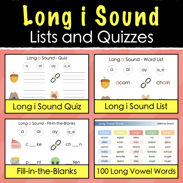 Long i Vowel Sound - Word Lists, Tests, BINGO - Print + Digital | 20 ...