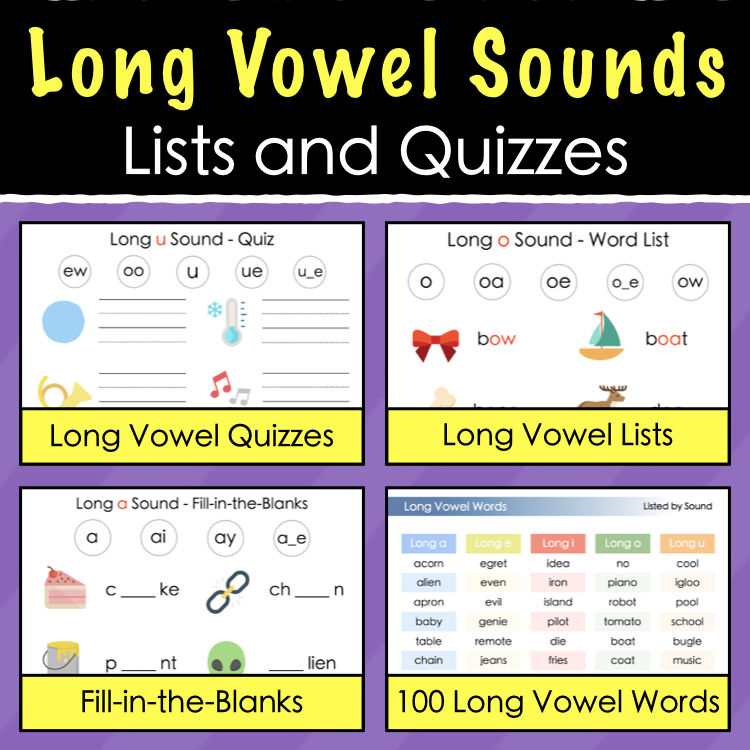 Long Vowel Sounds - Word Lists, Tests, BINGO - Print + Digital | 100 ...