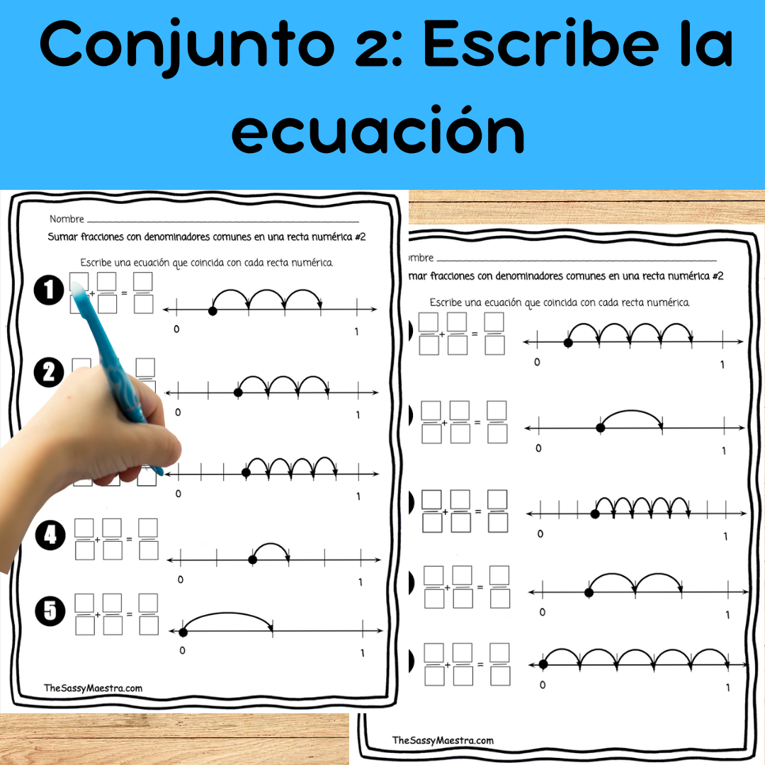 Add fractions on a number line Spanish Sumar fracciones | Made By Teachers