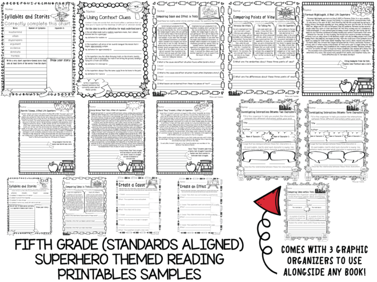 Fifth Grade Superhero Themed Worksheets {100 Standards Aligned ...