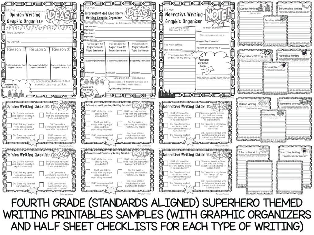 Fourth Grade Superhero Themed Worksheets {100 Standards Aligned ...