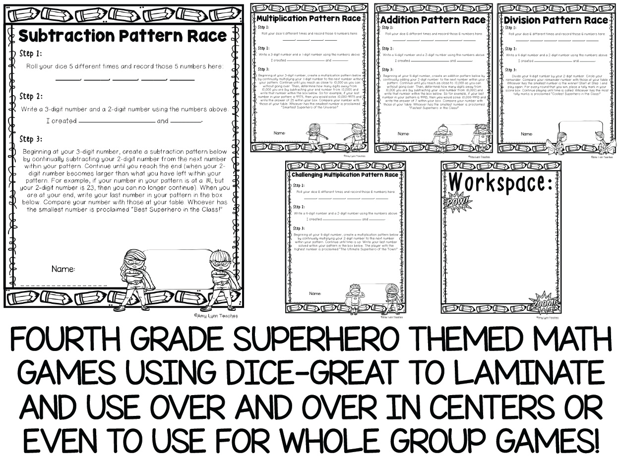 Fourth Grade Superhero Themed Worksheets {100 Standards Aligned ...