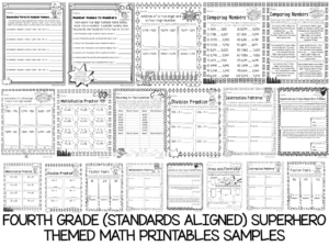 Fourth Grade Superhero Themed Worksheets {100 Standards Aligned ...