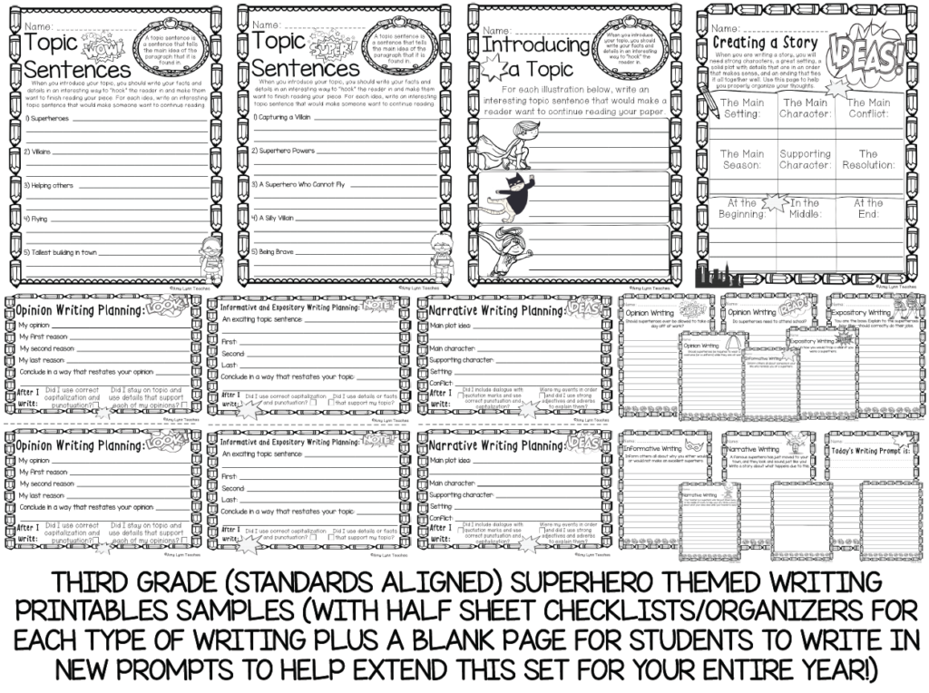 Third Grade Superhero Themed Worksheets {100 Standards Aligned ...