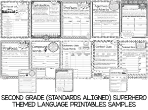 Second Grade Superhero Themed Worksheets {100 Standards Aligned ...