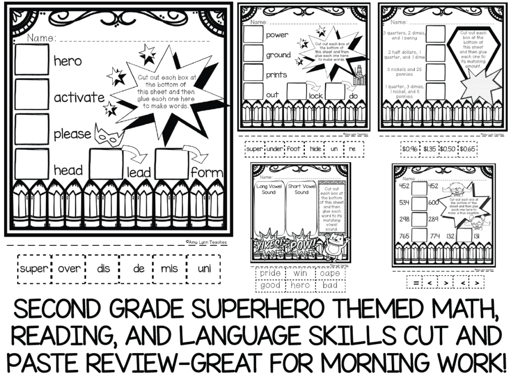 Second Grade Superhero Themed Worksheets {100 Standards Aligned ...