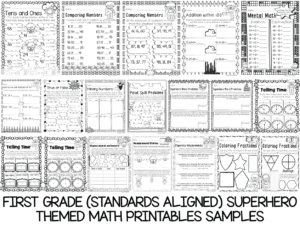 First Grade Superhero Themed Worksheets {100 Standards Aligned ...
