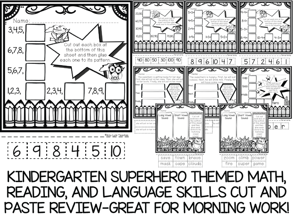 Kindergarten Superhero Themed Worksheets {100 Standards Aligned ...