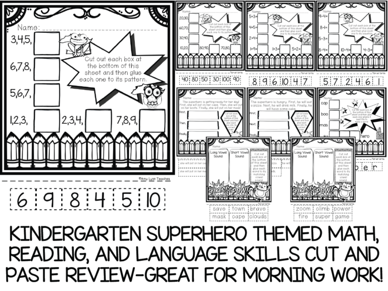 Kindergarten Superhero Themed Worksheets {100 Standards Aligned ...