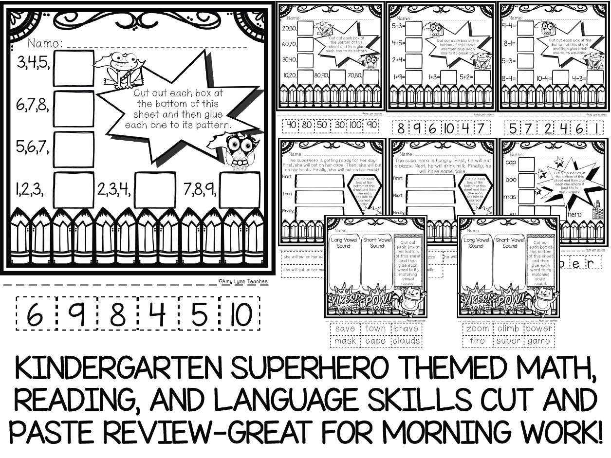 Kindergarten Superhero Themed Worksheets {100 Standards Aligned ...