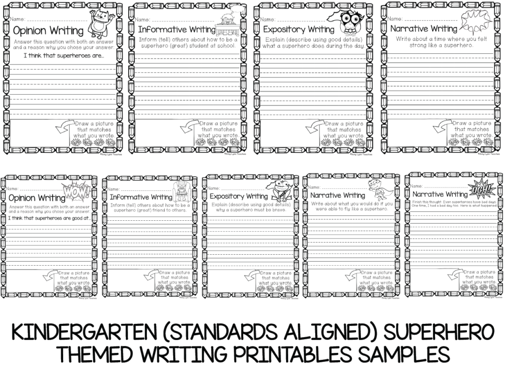 Kindergarten Superhero Themed Worksheets {100 Standards Aligned ...