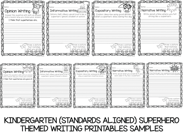 Kindergarten Superhero Themed Worksheets {100 Standards Aligned ...
