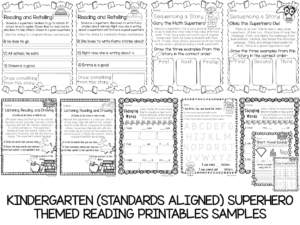 Kindergarten Superhero Themed Worksheets {100 Standards Aligned ...
