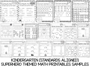 Kindergarten Superhero Themed Worksheets {100 Standards Aligned ...