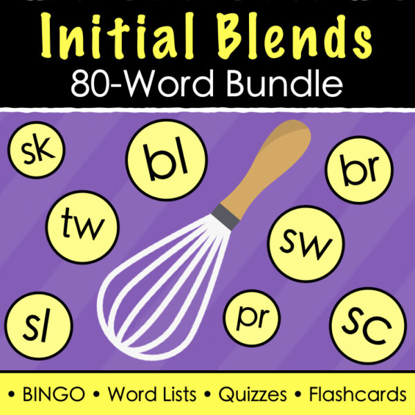 80 Initial Consonant Blend Words - Lists, Tests, BINGO, and Flash Cards ...
