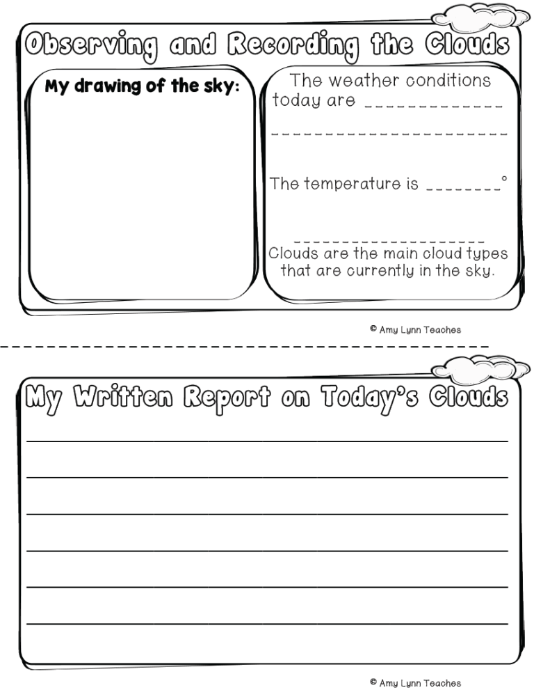 Clouds Mini Booklet | Made By Teachers