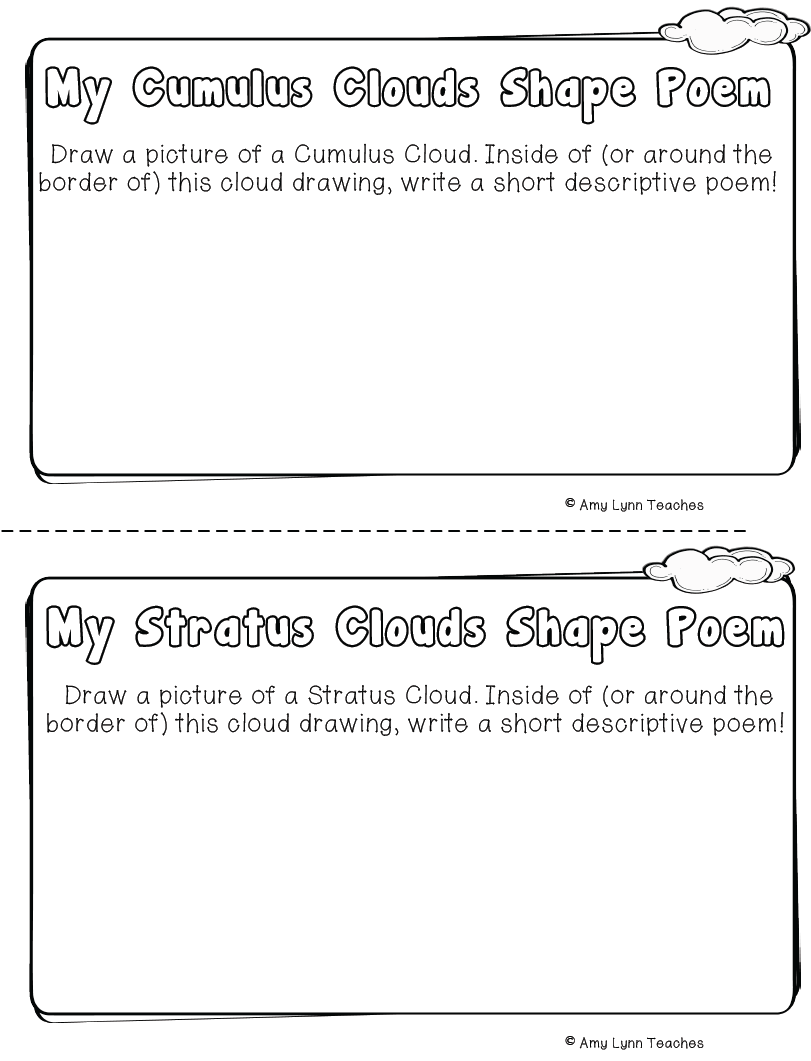 Clouds Mini Booklet - Made By Teachers
