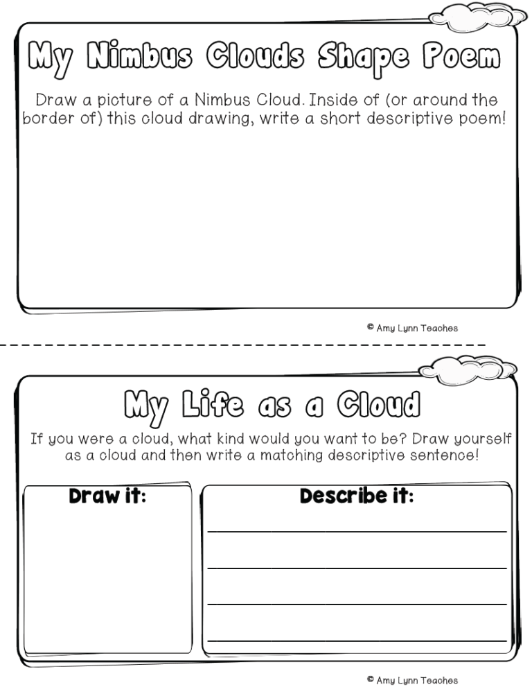 Clouds Mini Booklet - Made By Teachers