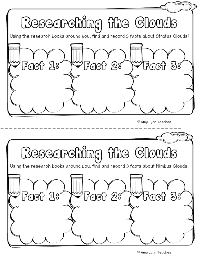 Clouds Mini Booklet | Made By Teachers