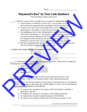 Short Stories by Toni Cade Bambara - Quiz and Close Reading Bundle ...