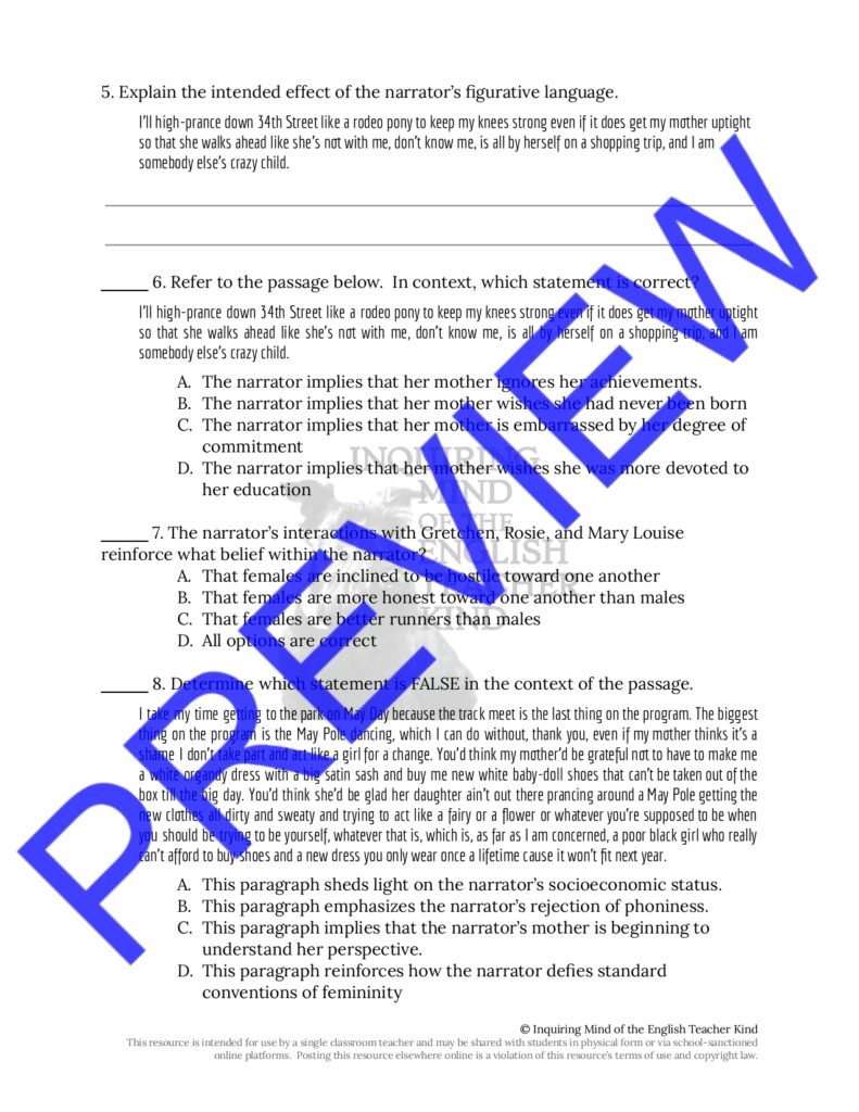 Short Stories by Toni Cade Bambara - Quiz and Close Reading Bundle ...