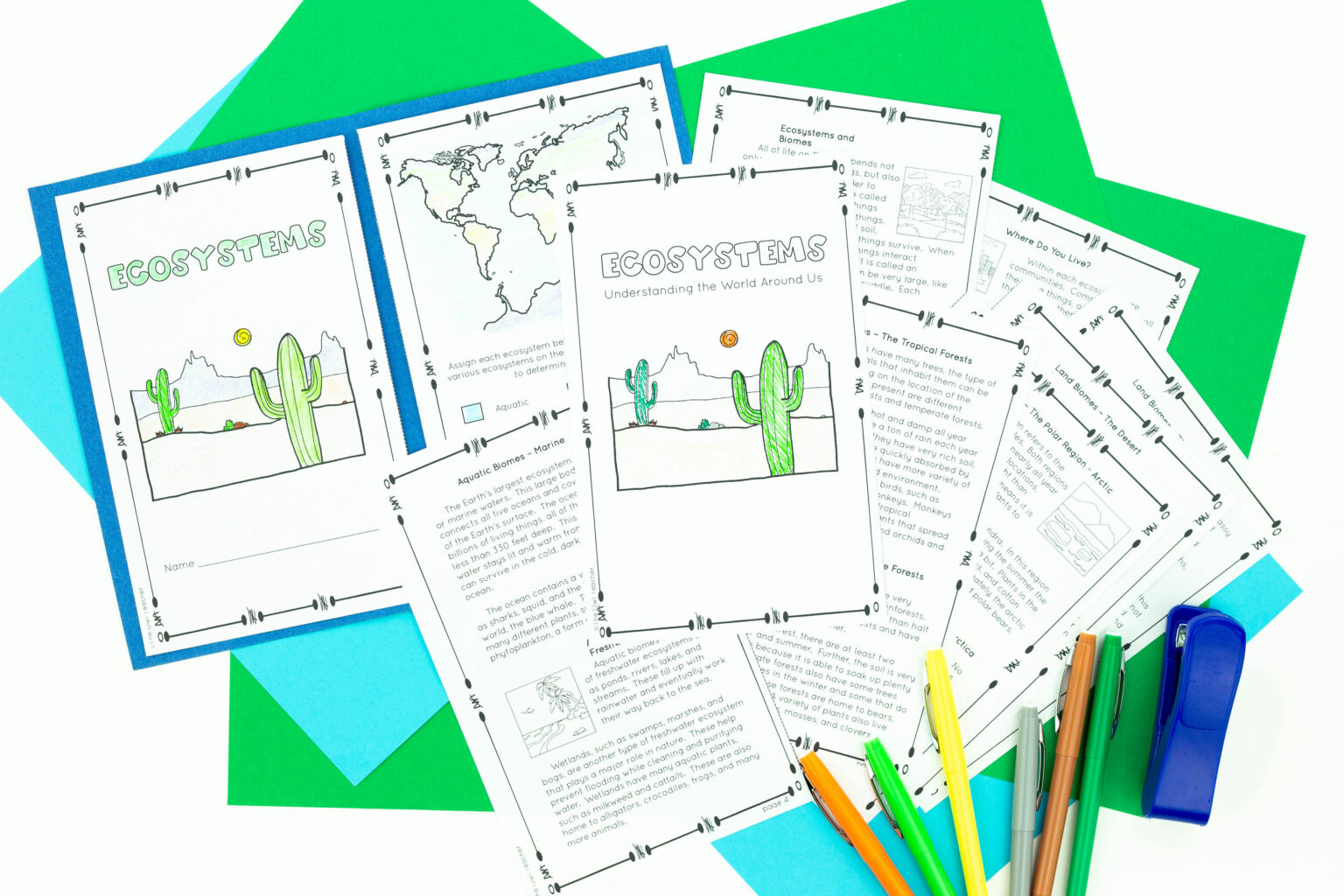 Ecosystems & Biomes Foldable Accordion Activity | Made By Teachers