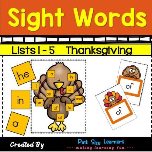 Sight Words Matching | Thanksgiving | November | Made By Teachers