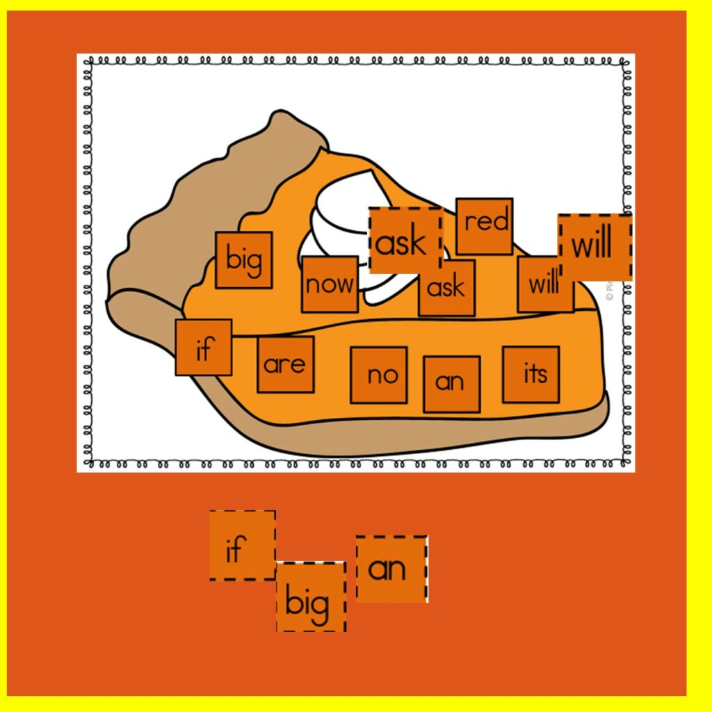 Sight Words Matching | Thanksgiving | November | Made By Teachers