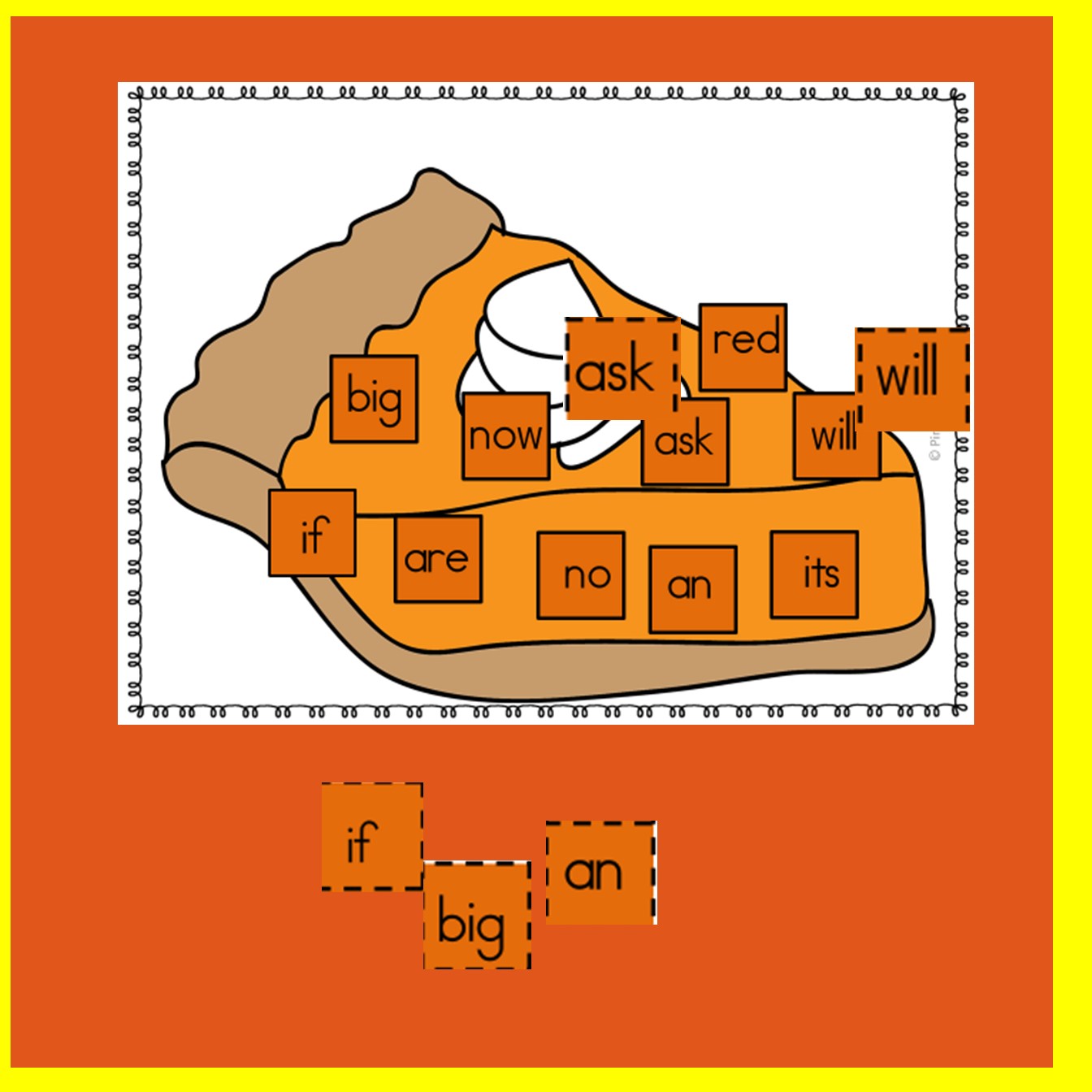 Sight Words Matching | Thanksgiving | November | Made By Teachers