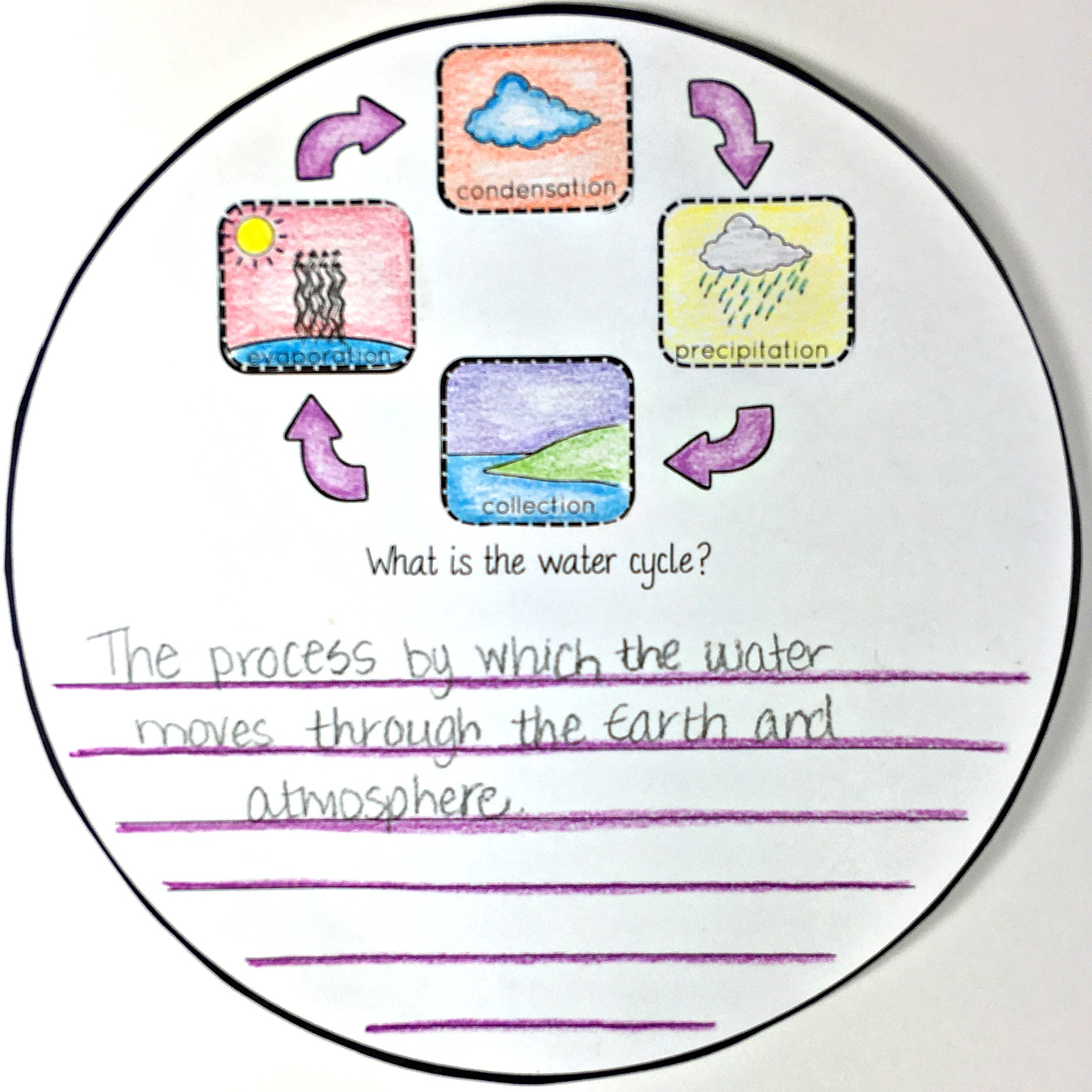 Water Cycle Activity Circle Book Weather Activity Worksheets | Made By ...