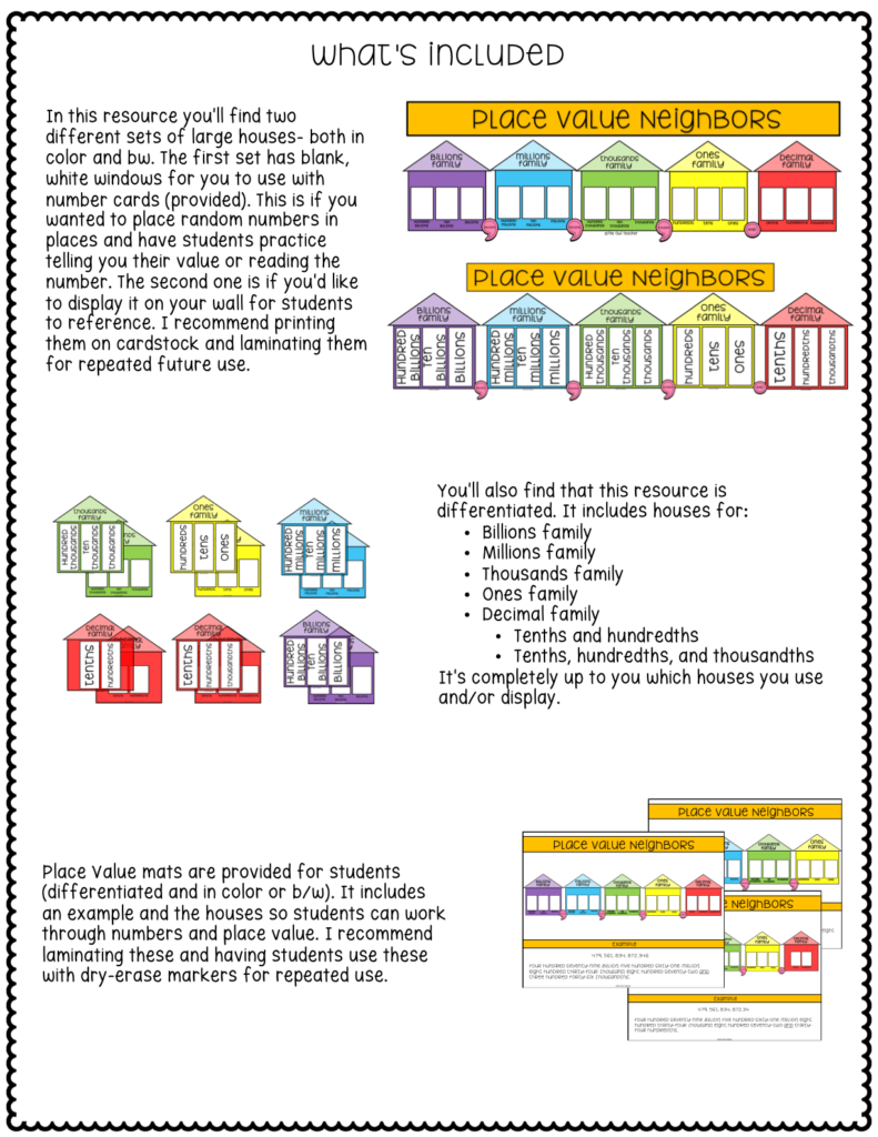 Place Value Chart Posters and Place Value Activities and Worksheets ...