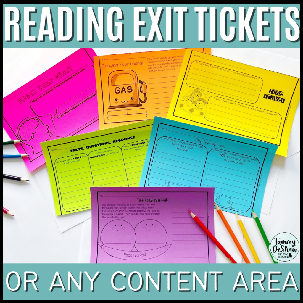 Reading Exit Tickets Exit Slips for Ticket Out The Door - Made By Teachers
