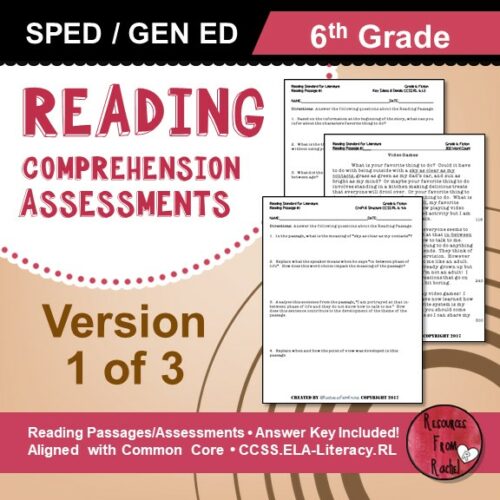 Reading Comprehension Assessment 6th grade volume 1 | Made By Teachers