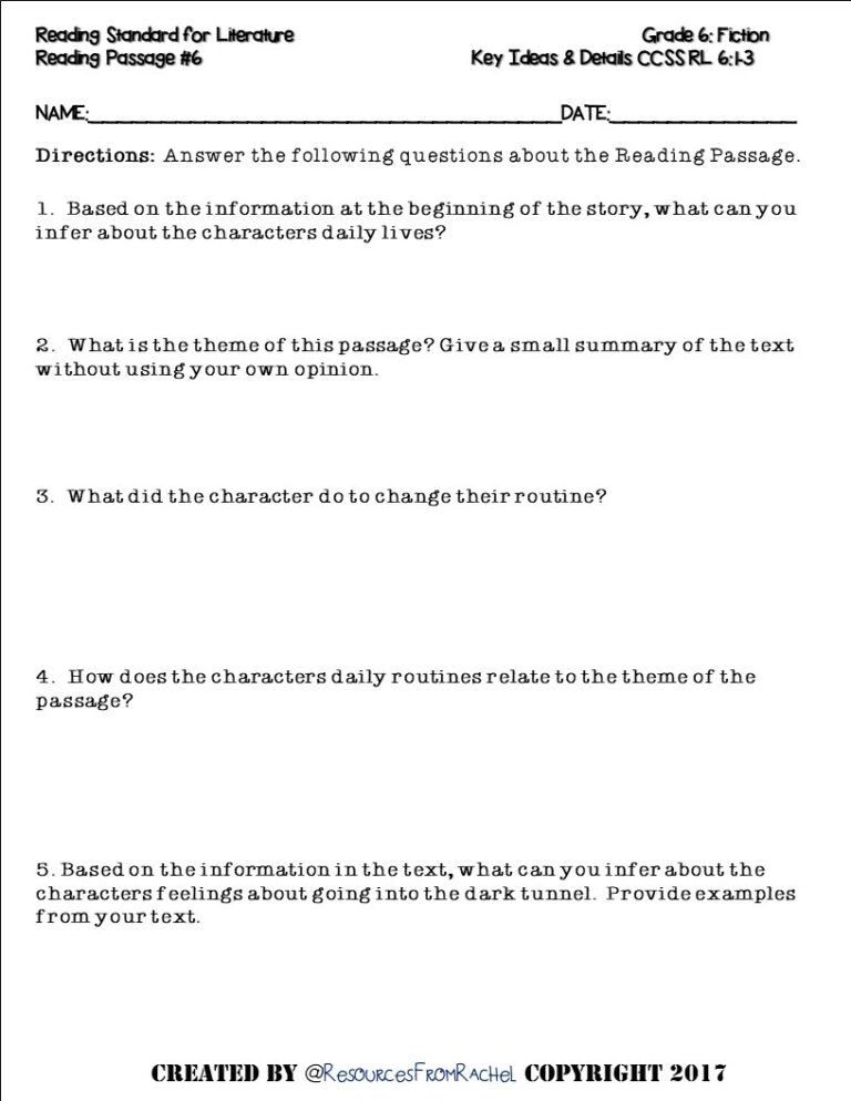 Reading Comprehension Assessment 6th grade volume 2 | Made By Teachers