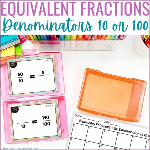 4th Grade Equivalent Fractions with Denominators of 10 or 100 Task ...