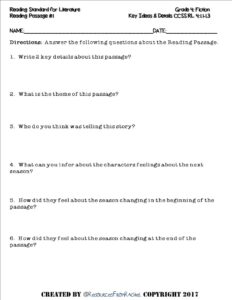 Reading Comprehension Assessments 4th grade volume 1 | Made By Teachers