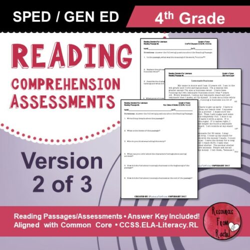 Reading Comprehension Assessments 4th grade volume 2 | Made By Teachers