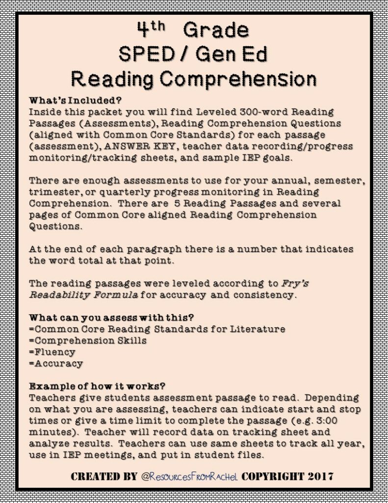 Reading Comprehension Assessments 4th grade volume 2 | Made By Teachers